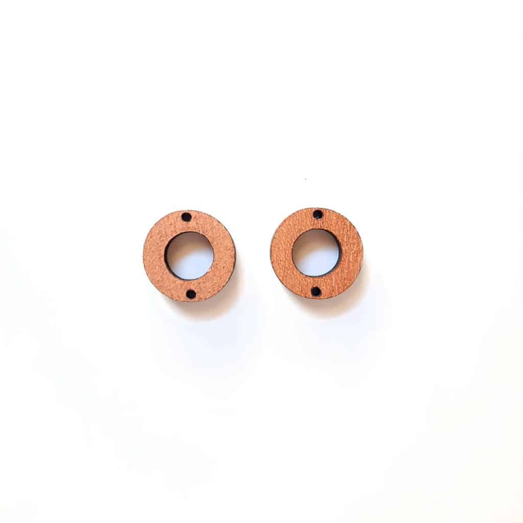 17mm Round Sapele Cutout Connectors (Two Holes) - WonderTree